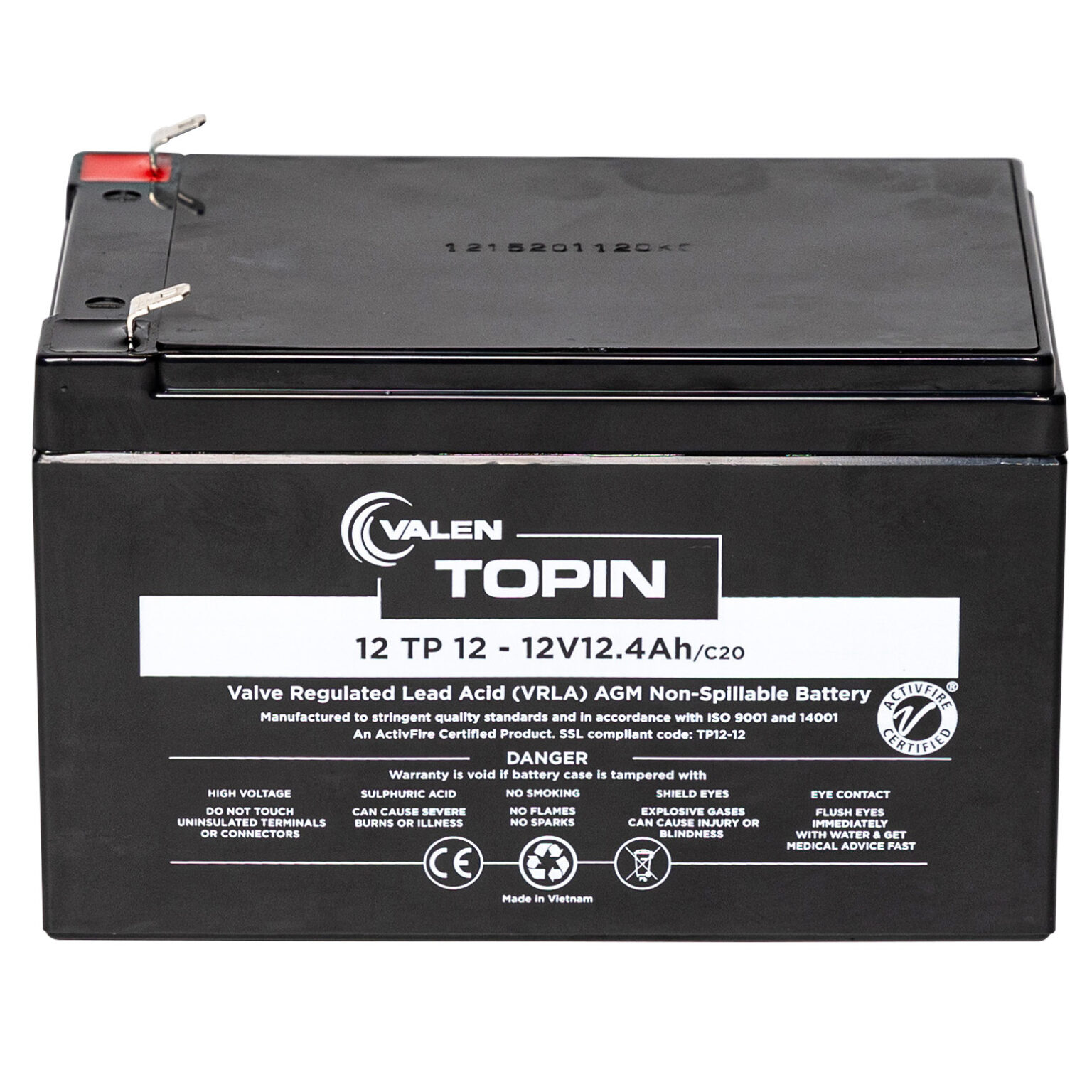 Valen Topin AGM 12V12Ah Battery F2 - Valen